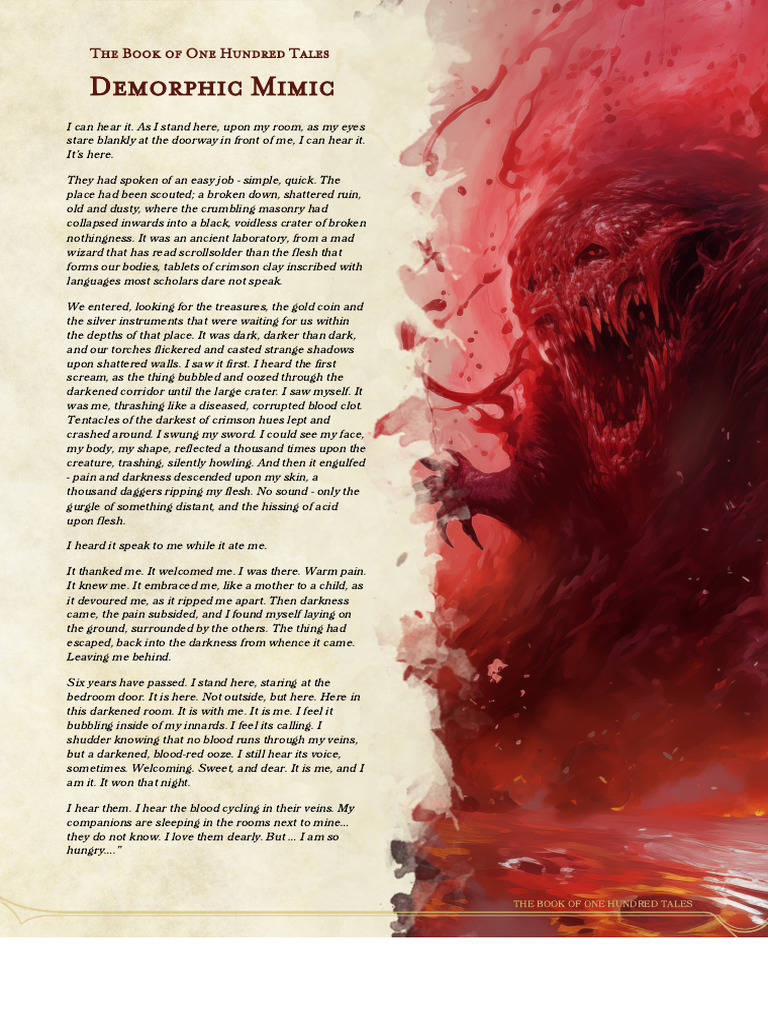 Demorphic Mimic - Lore Scroll | PDF | Cloning