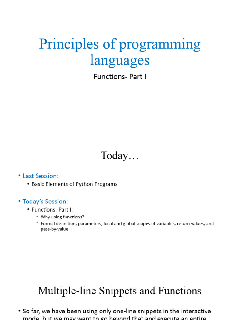 Lecture 7 Functions Parti Pdf Parameter Computer Programming Scope Computer Science