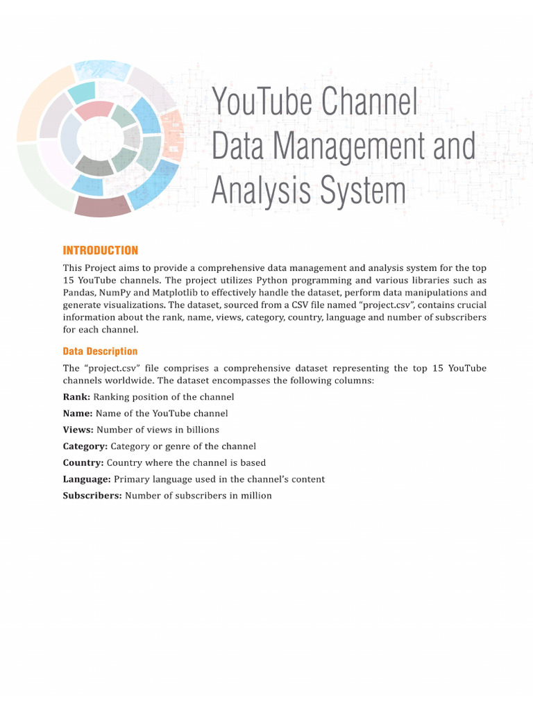YouTube Channel Data Management and Analysis System | PDF