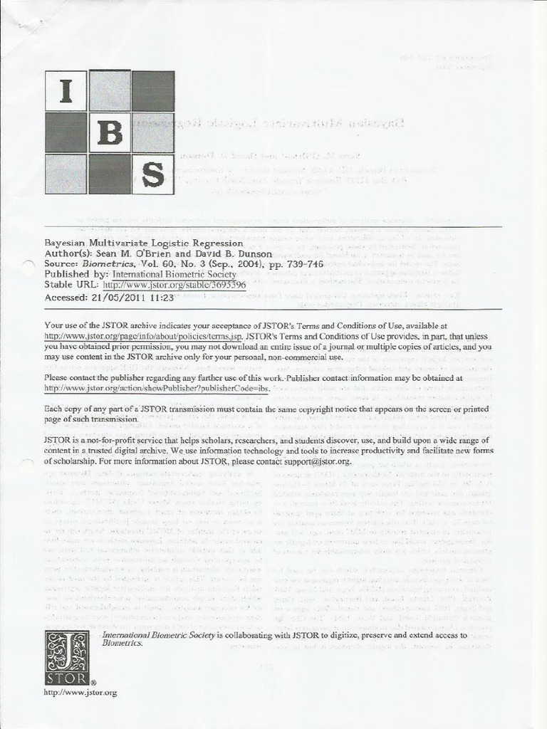 Bayesian Multivariate Logistic Regression | PDF