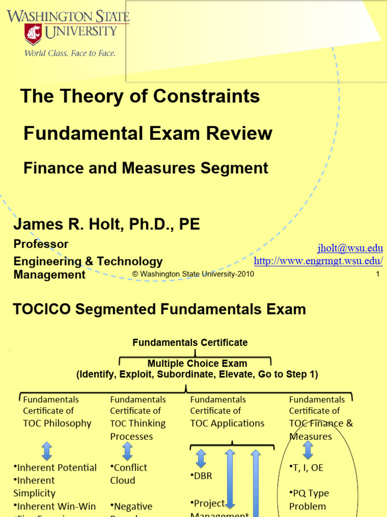 TOC Finance Measures | PDF | Business | Finance & Money Management
