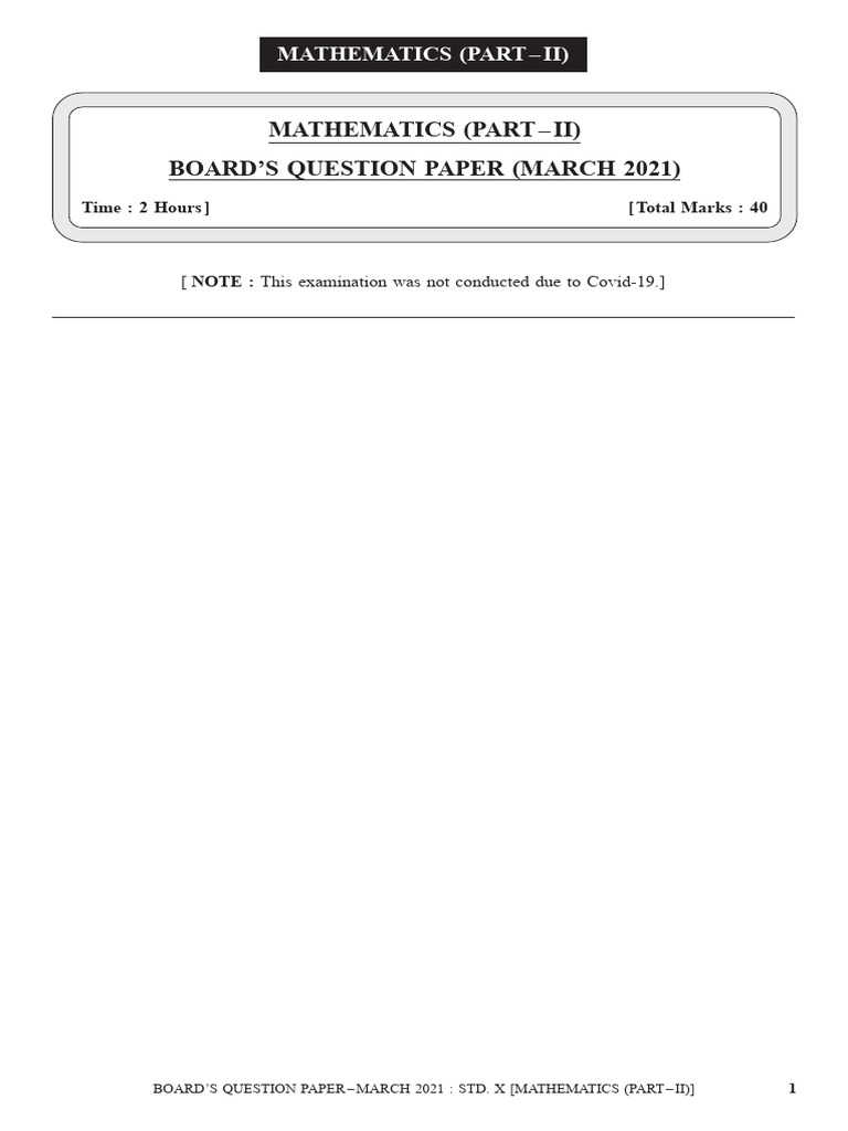 Board Paper 2021 | PDF | Triangle | Circle