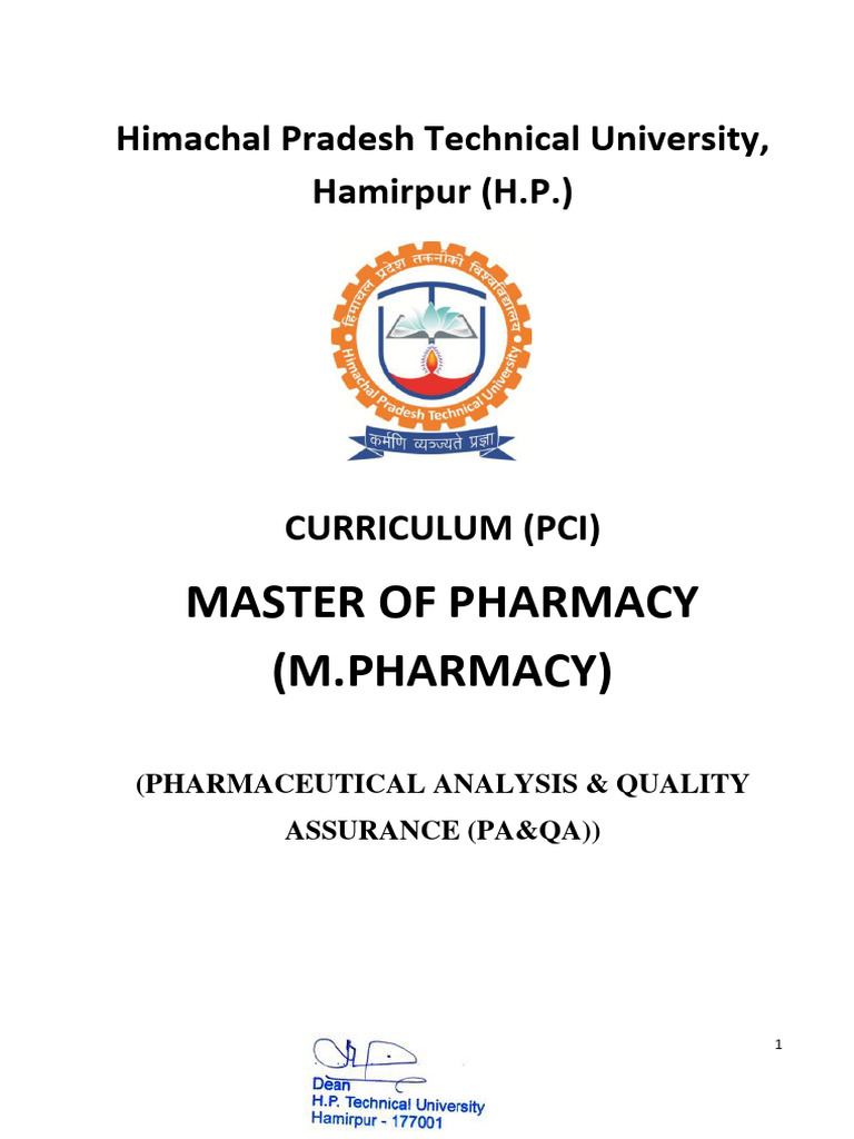 M.Pharmacy PCI Syllabus (Pharmaceutical Analysis & Quality Assurance) | PDF | Mass Spectrometry ...