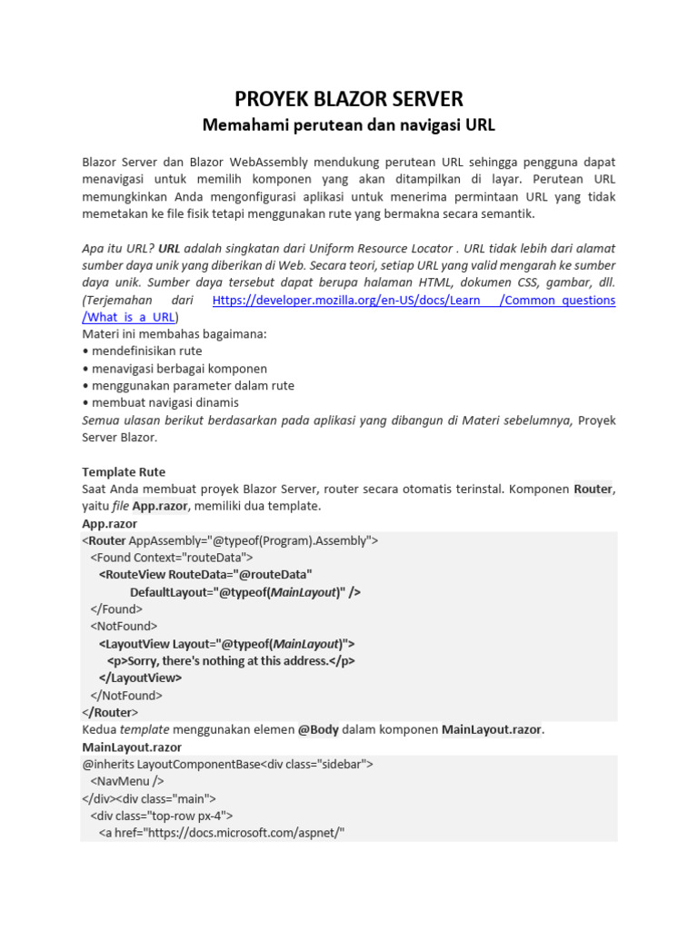 Routing Blazor AppBook | PDF