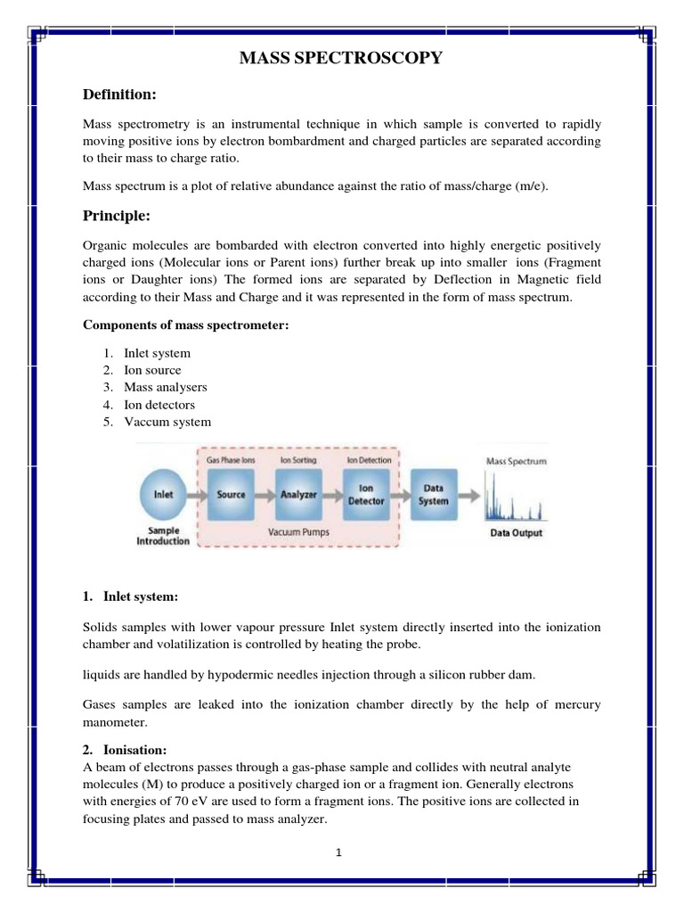 Mass Spectros | PDF | Mass Spectrometry | Time Of Flight Mass Spectrometry