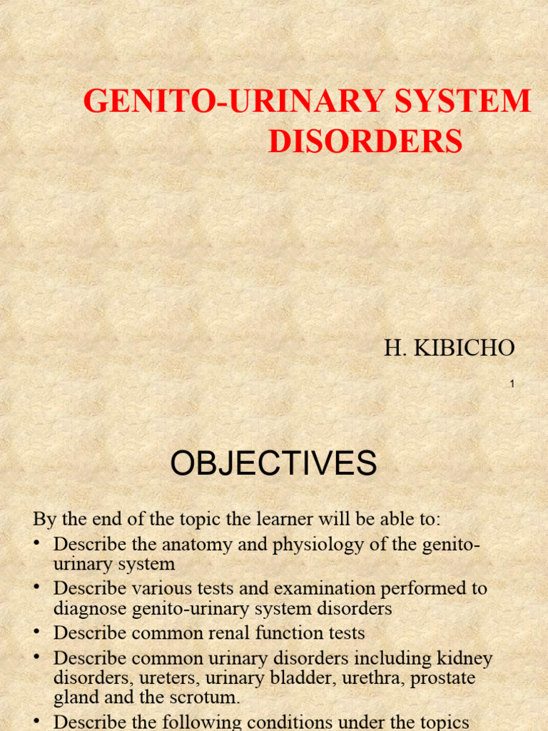 Genitourinary System Disorders Proper-1 | PDF