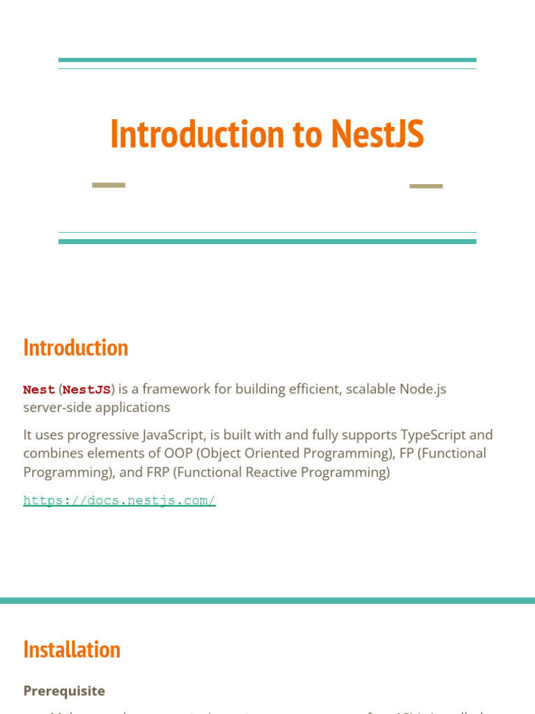 Introduction To NestJS | PDF | Class (Computer Programming) | Computing Introduction To NestJS | PDF | Class (Computer Programming) | Computing