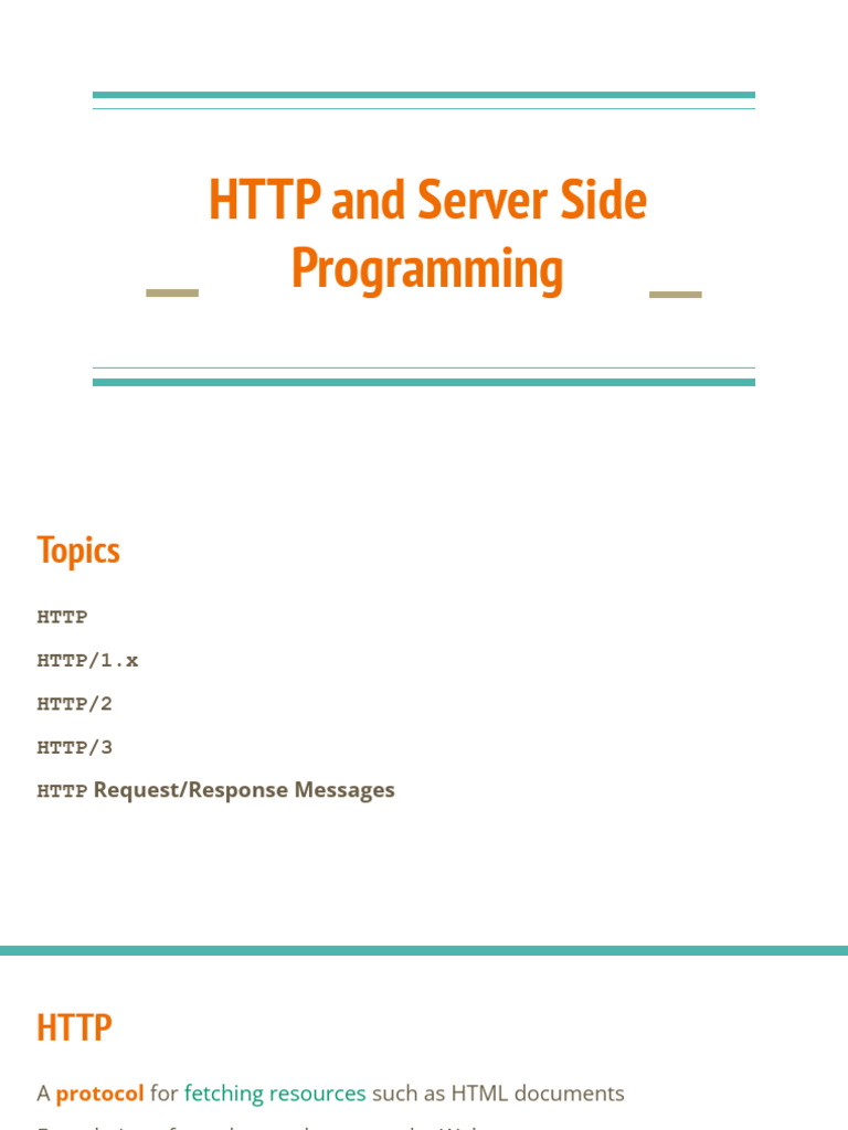 HTTP and Server Side Programming | PDF