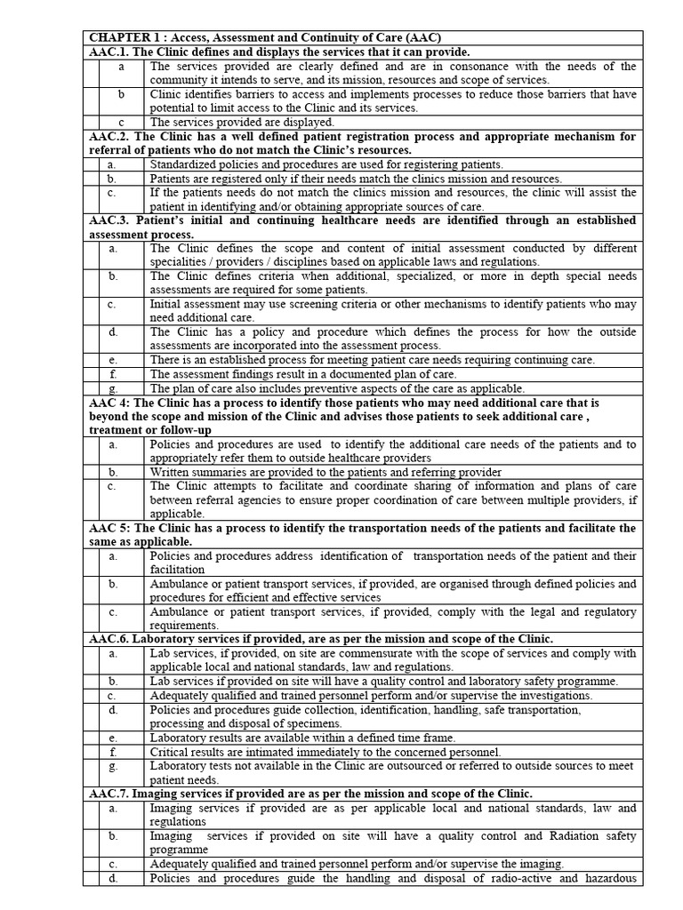 Nabh Self Assessment Checklist Printable MS Word Version | PDF ...