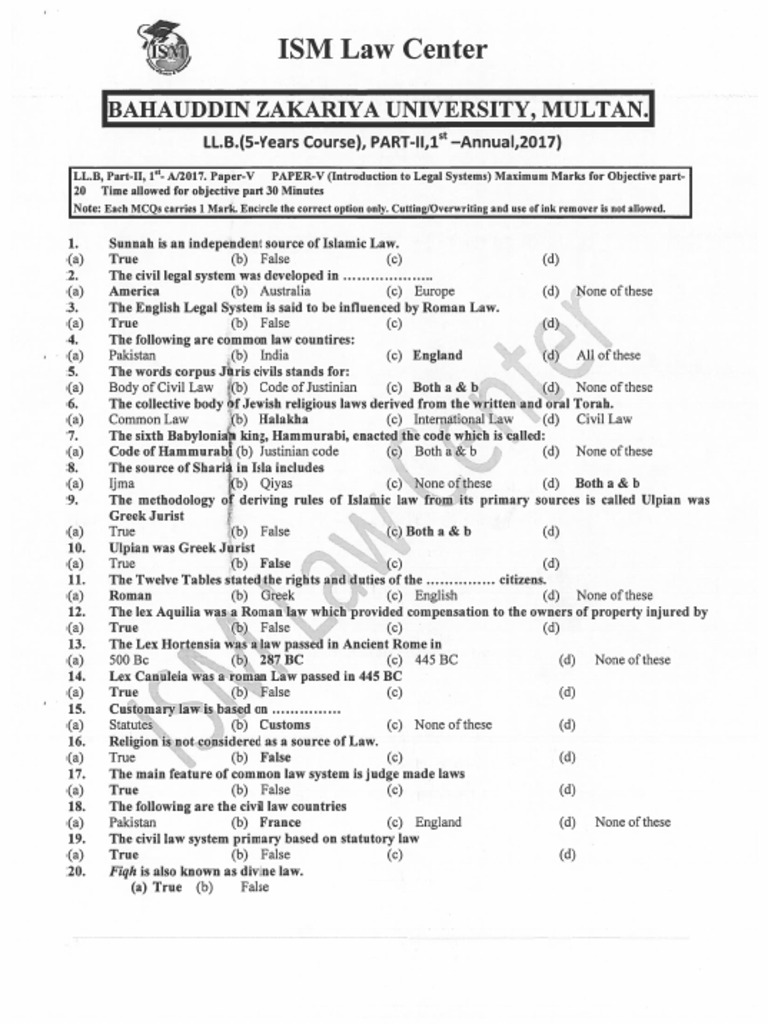 Intro To Legal System Past Paper Part 2 | PDF