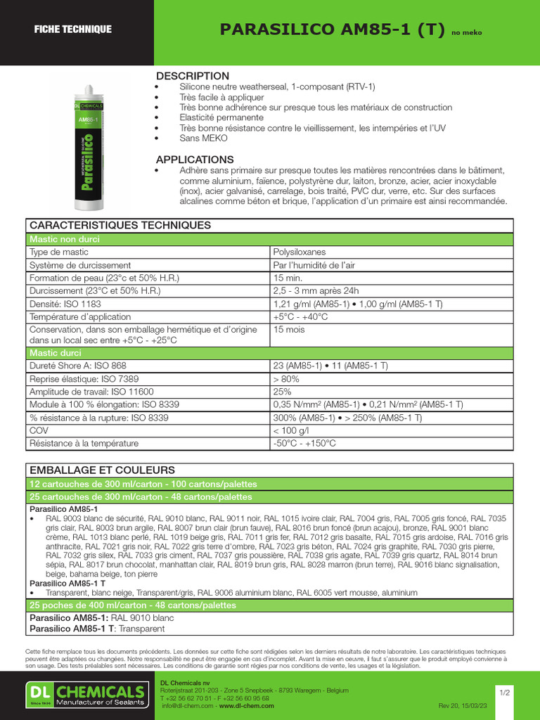 Parasilico AM85-1 | PDF | Acier | Matériaux