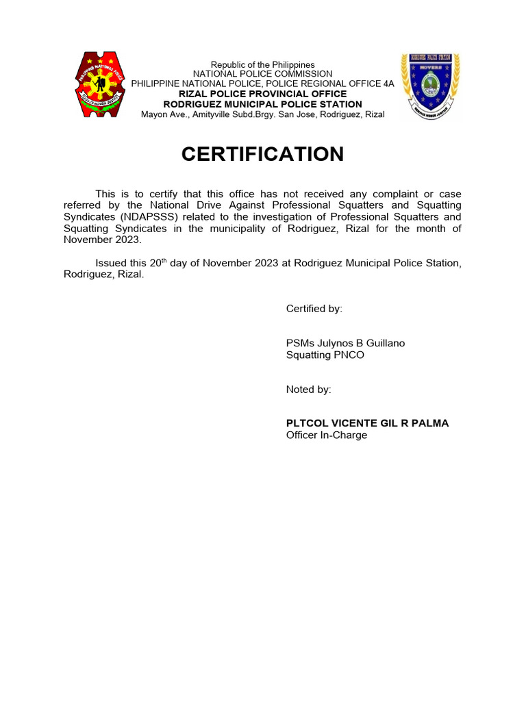 Certification Squatting Incident | PDF