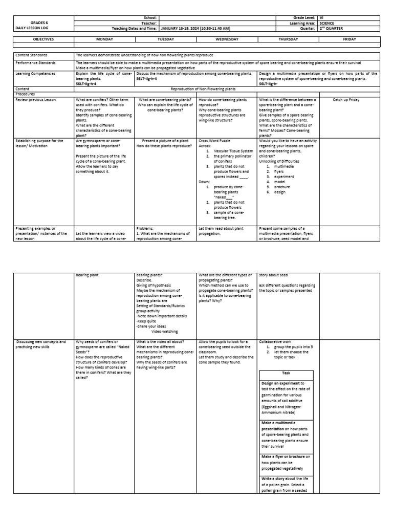 Grade 6 Science Lesson Plan | PDF