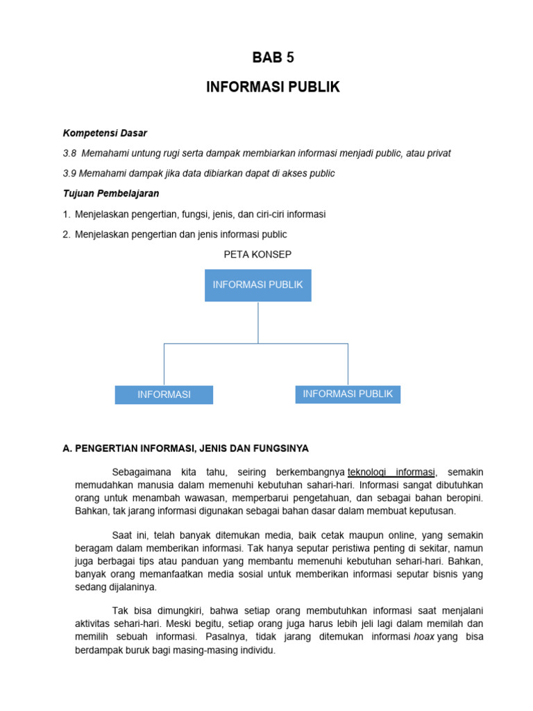 Infomasi Publik Informatika Kelas 9 | PDF | Ilmu Sosial | Pengembangan Diri