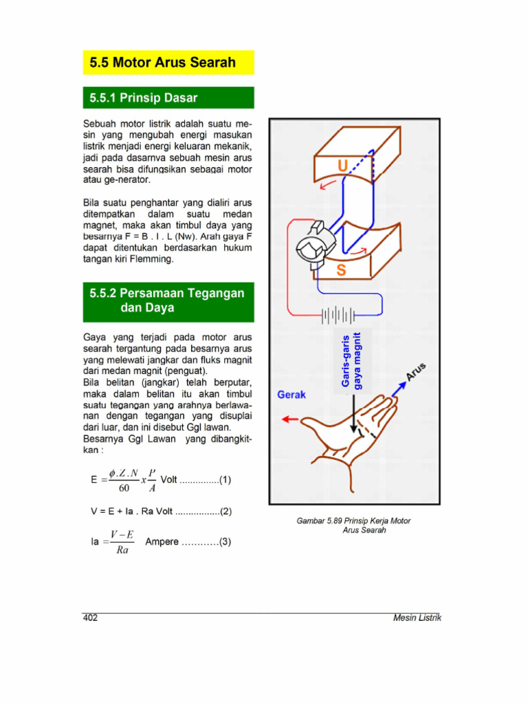 M11. Motor Arus Searah Dan Motor Induksi | PDF