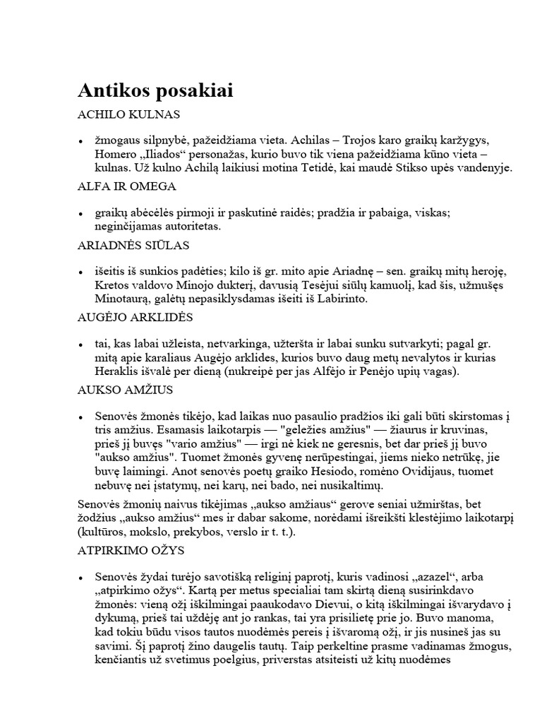 Antikos Posakiai | PDF
