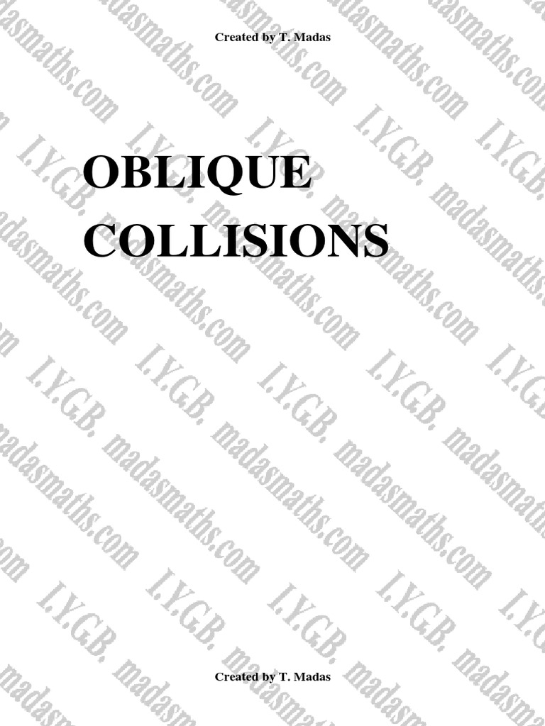 Oblique Collisions in Physics Problems | PDF | Collision | Angle