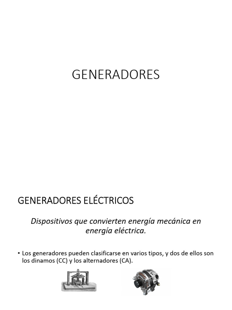 2.1 Generadores | PDF | Generador eléctrico | Inductor