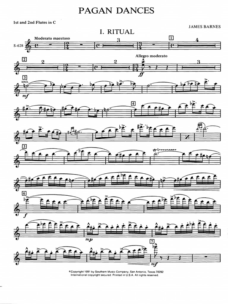 Pagan Dances for Flute Ensemble | PDF