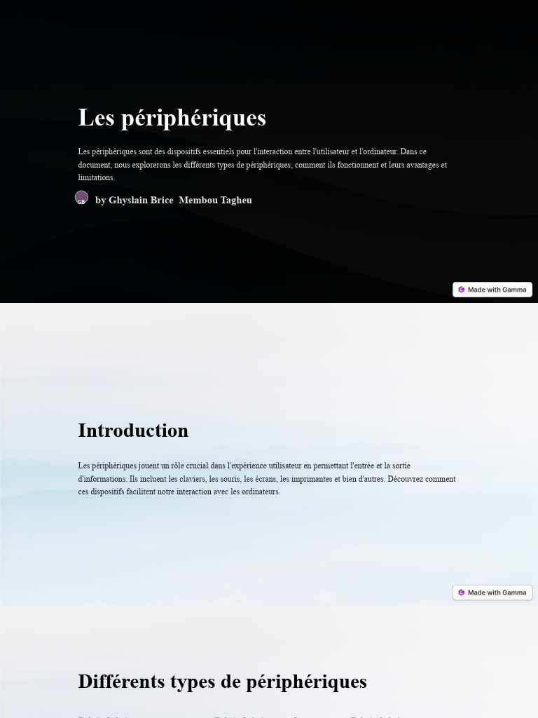 Les-peripheriques | PDF | Périphérique informatique | Clavier d'ordinateur