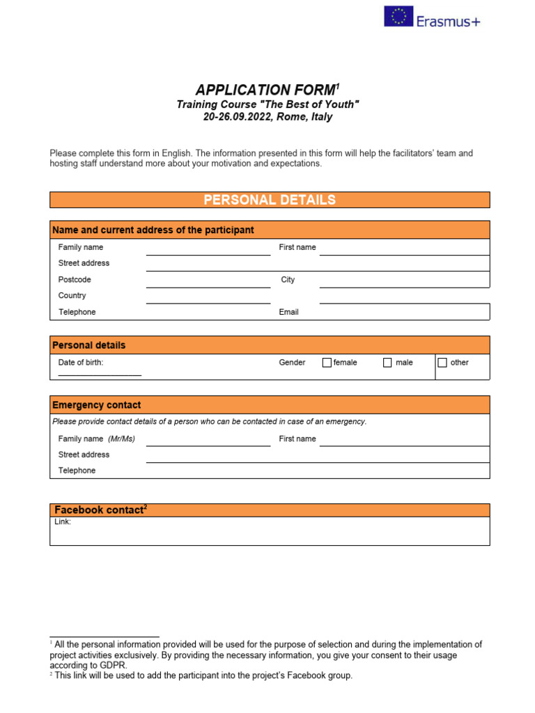 Application Form Rome | PDF