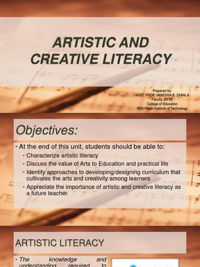 Artistic and Creative Literacy | PDF | Learning | Literacy