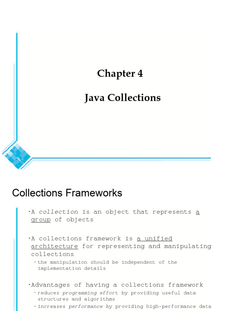 Chapter 4 Java Collections | PDF | Software Engineering | Theoretical ... Chapter 4 Java Collections | PDF | Software Engineering | Theoretical ...