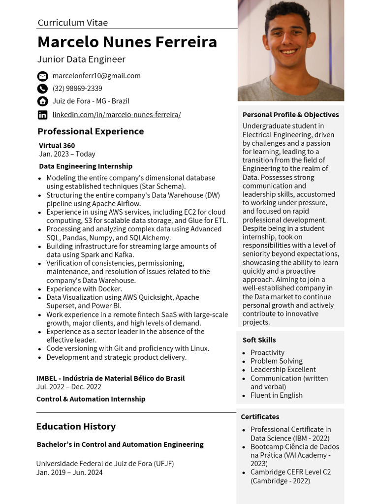 Curriculum Vitae Marcelo Nunes Ferreira | PDF