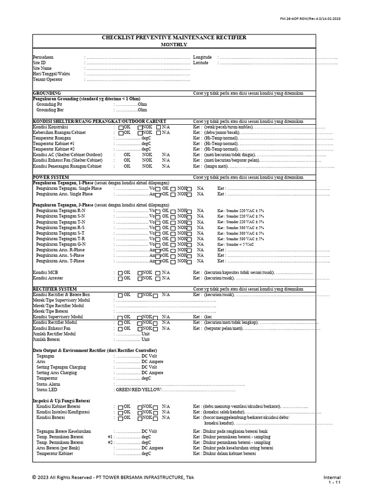 Checklist Power | PDF