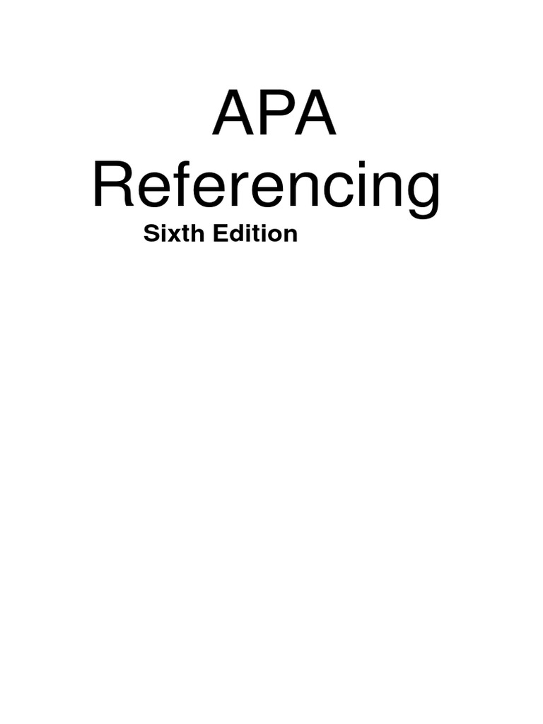 APA Referencing | PDF | Apa Style | Ellipsis