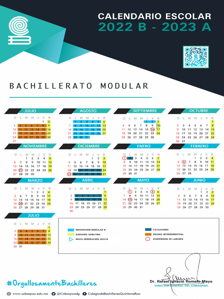 Calendario Escolar 2022 - 2023 Bachillerato Modular | PDF