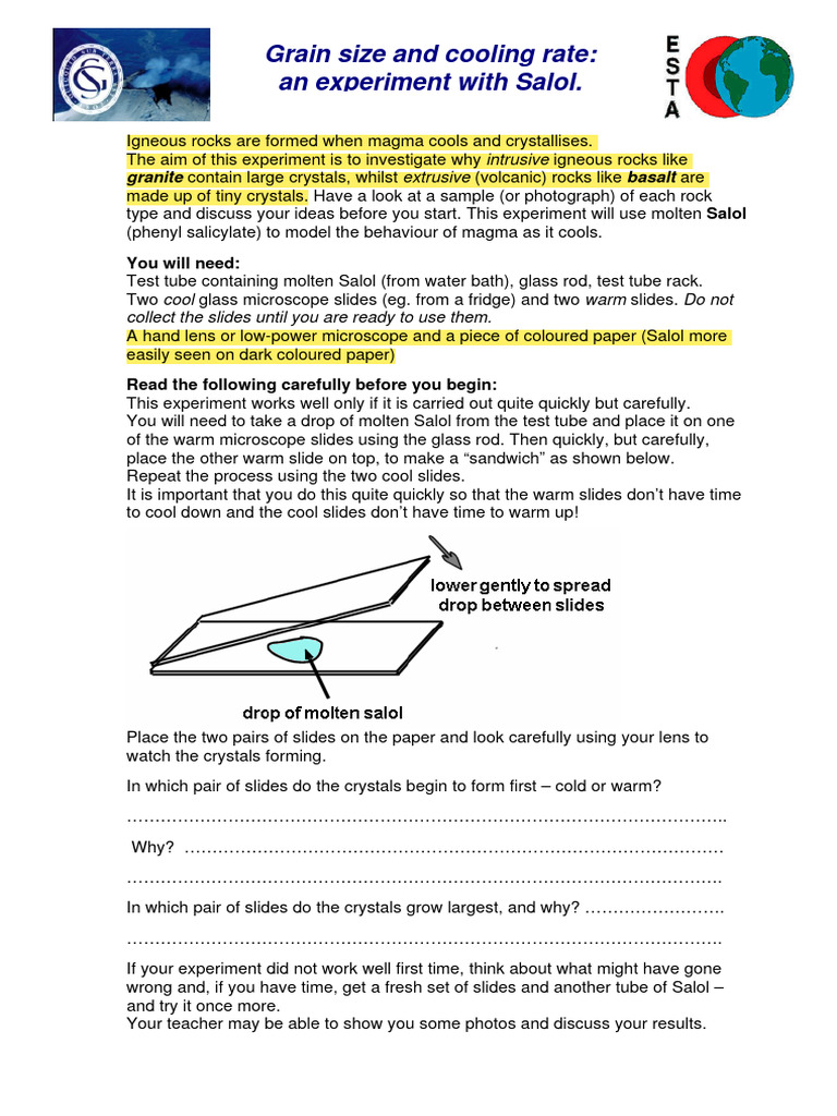 Salol Experiment | PDF | Igneous Rock | Magma