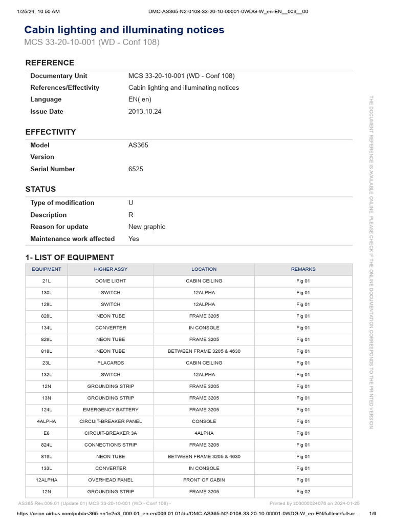 Cabin Light Diagram | PDF | Electrical Connector | Electrical Equipment