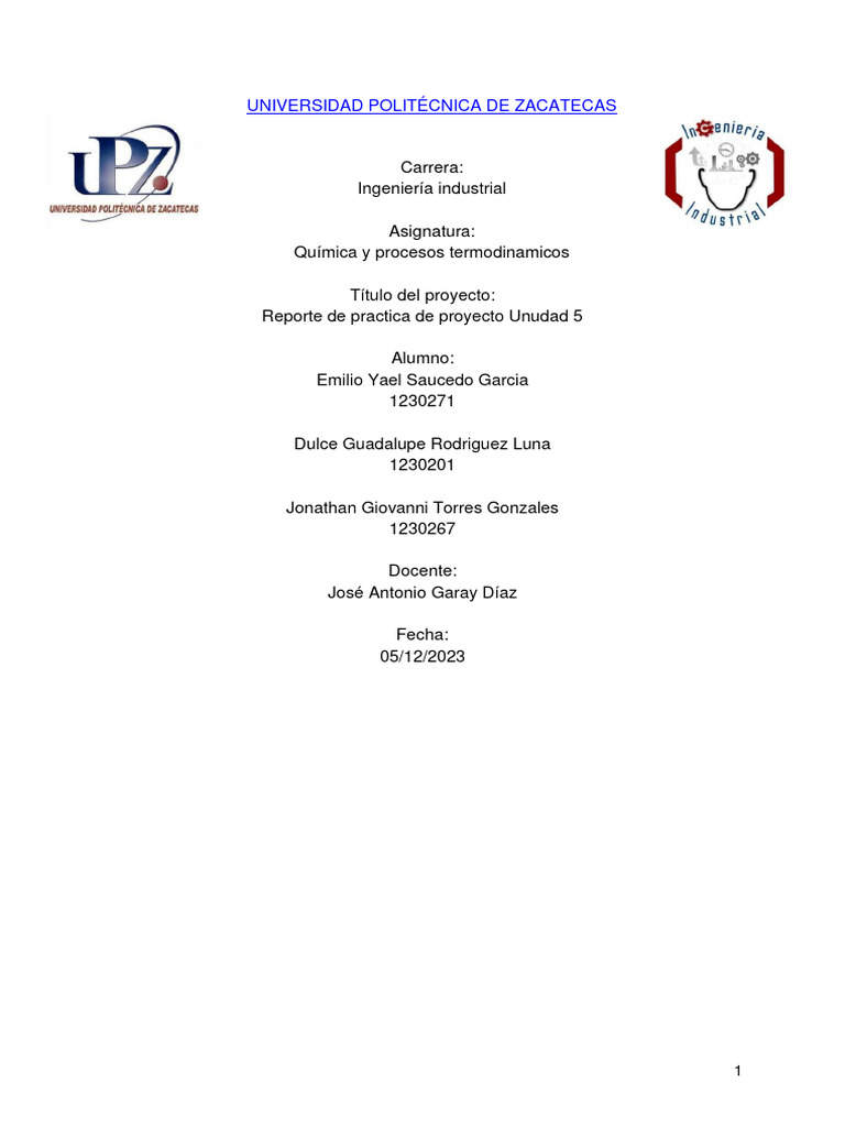 Proyecto Quimica U5 | PDF | Termodinámica | Motores