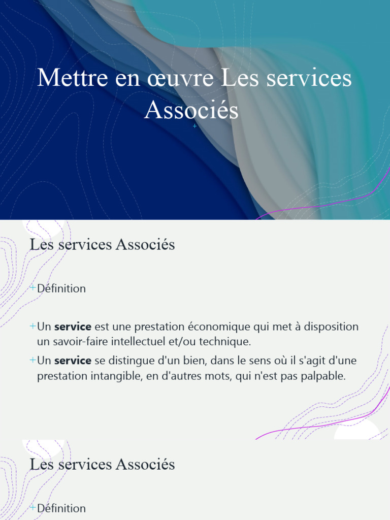 Définition et mise en œuvre des services associés | PDF | Sodles | Facture