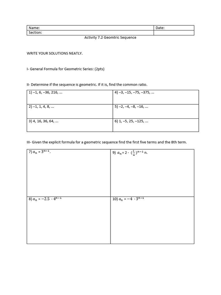 Pre Cal Activity 7 2 Pdf