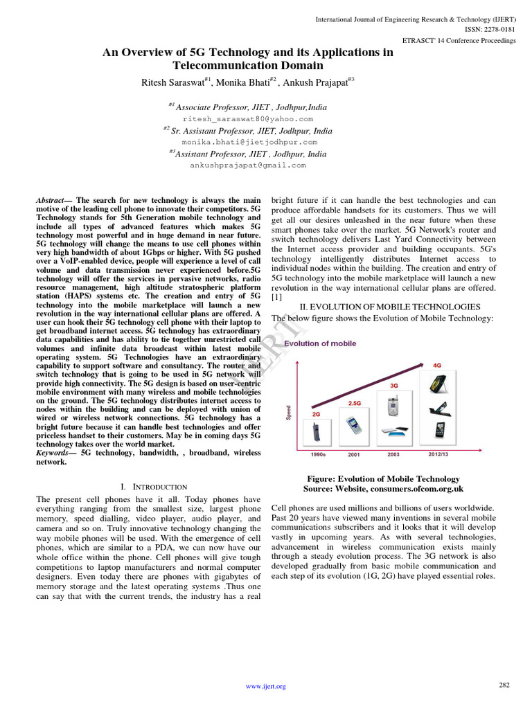 An Overview of 5g Technology and Its Applications in Telecommunication Domain IJERTCONV2IS03043 ...