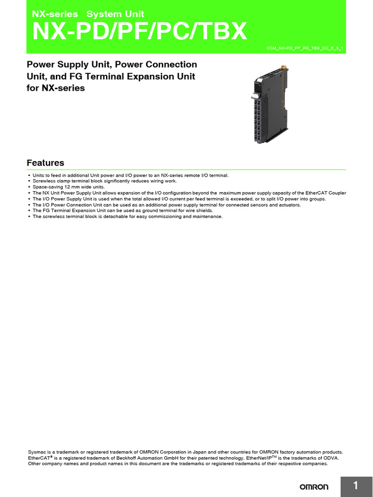 Nx-Series System Unit - NX-PD PF PC TBX Datasheet en | PDF
