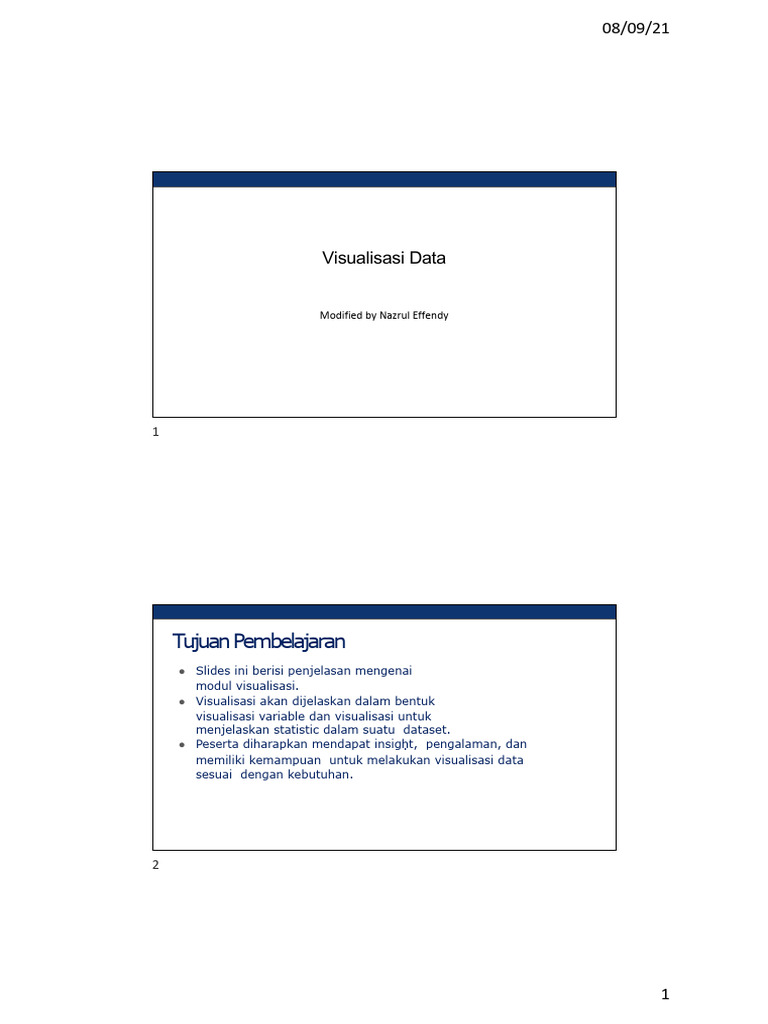 04 Slides-Visualisasi Data | PDF | Metode & Bahan Ajar | Komputer