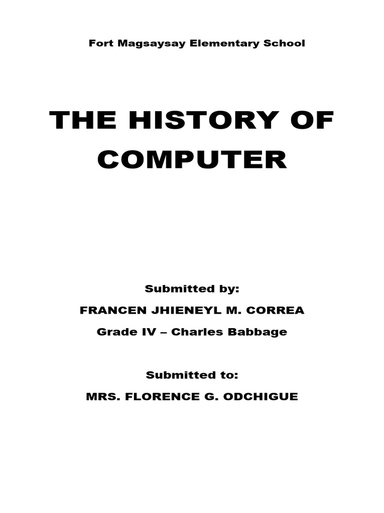 The History of Computer | PDF