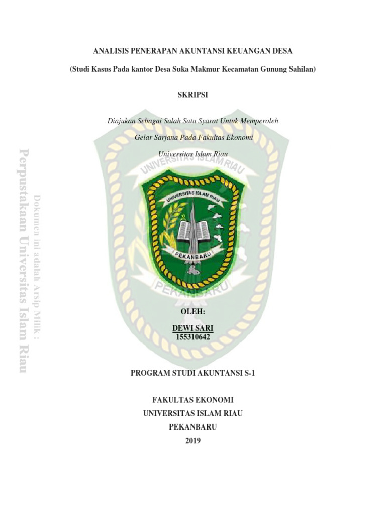 Analisis Penerapan Akuntansi Keuangan Desa (Studi Kasus Pada Kantor ...