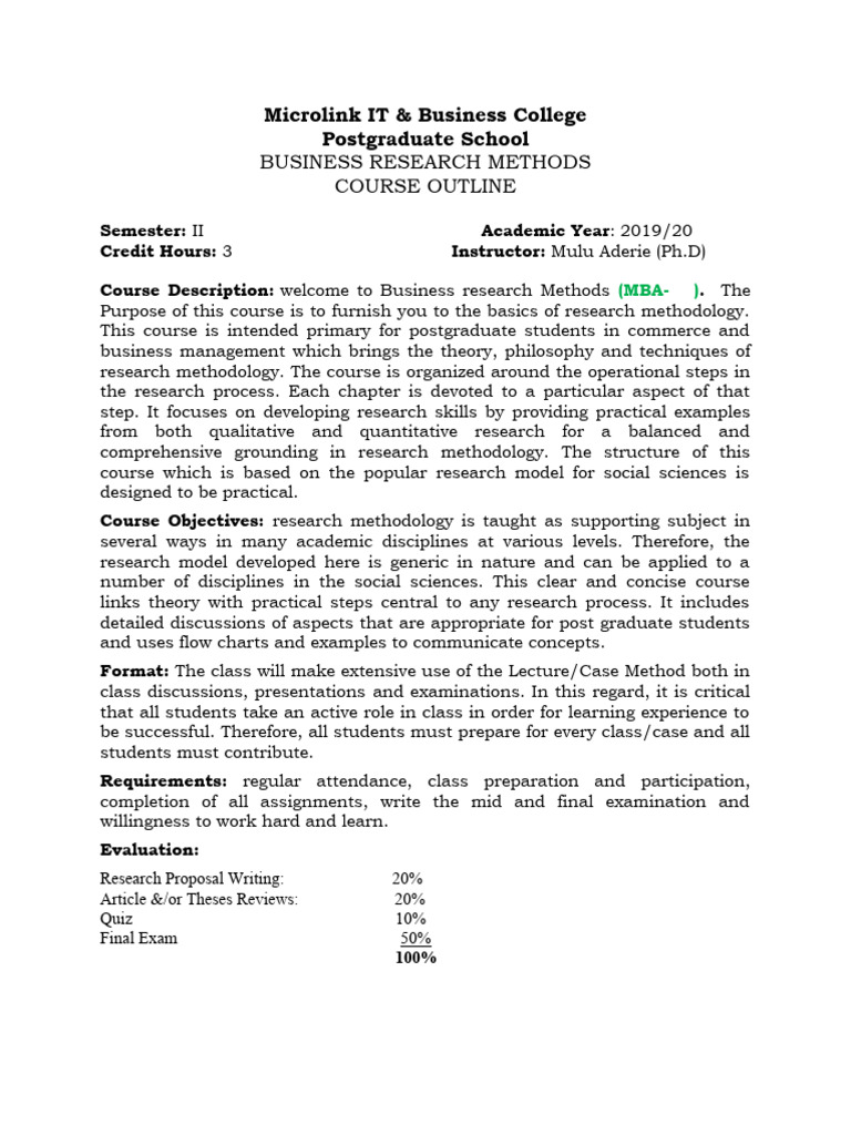 BRM Course Outline | PDF | Methodology | Hypothesis