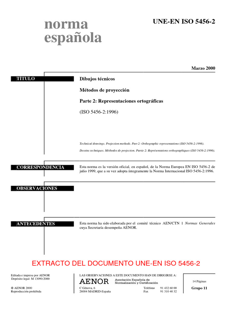 Norma ISO 5456-2: Proyección ortográfica | PDF | Informática