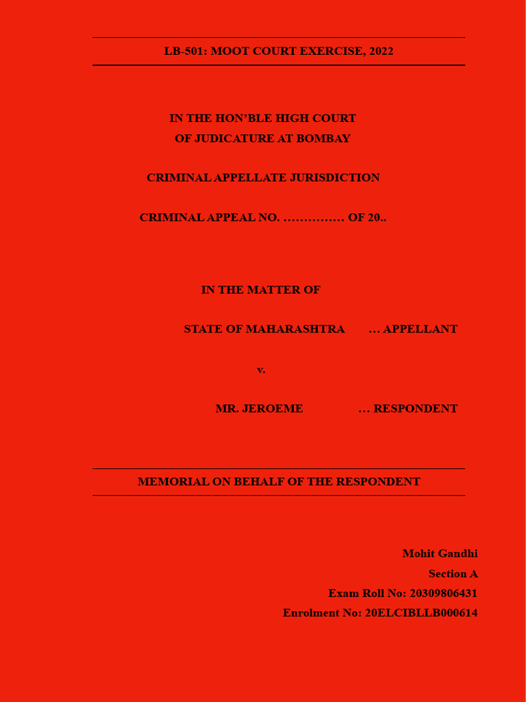 Moot Court Memo | PDF