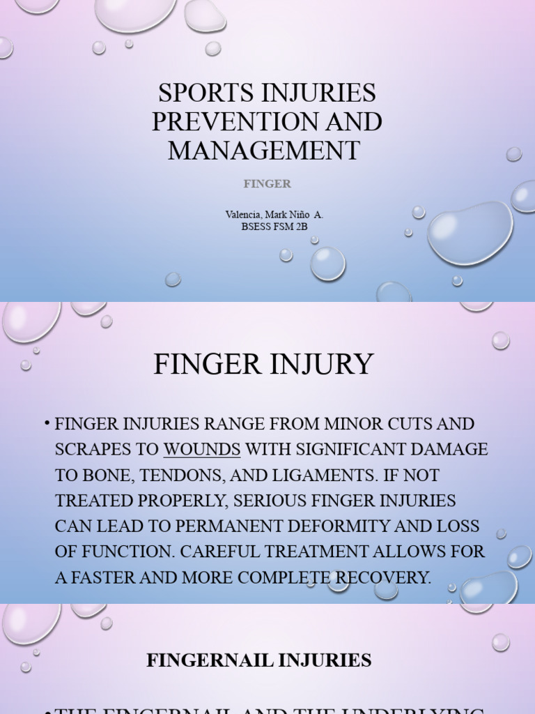 Sports Injuries Prevention and Management | PDF | Finger | Injury