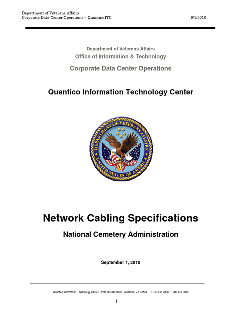 VA Network Cabling Specifications Guide | PDF | Electrical Wiring ...