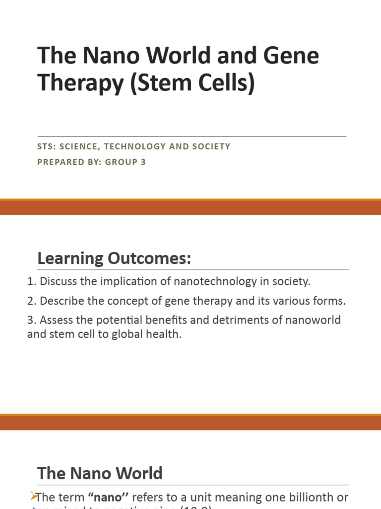 The Nano World and Gene Therapy Stem | PDF