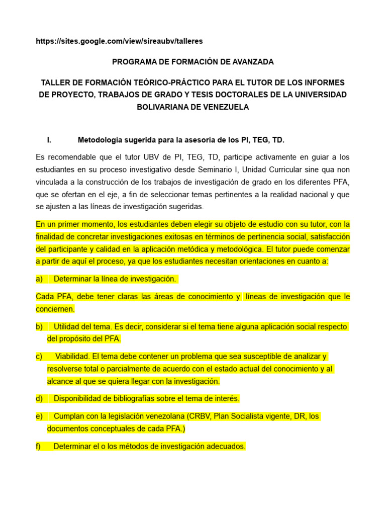 Taller de Tutoría para Tesis UBV | PDF | Teoría | Método científico