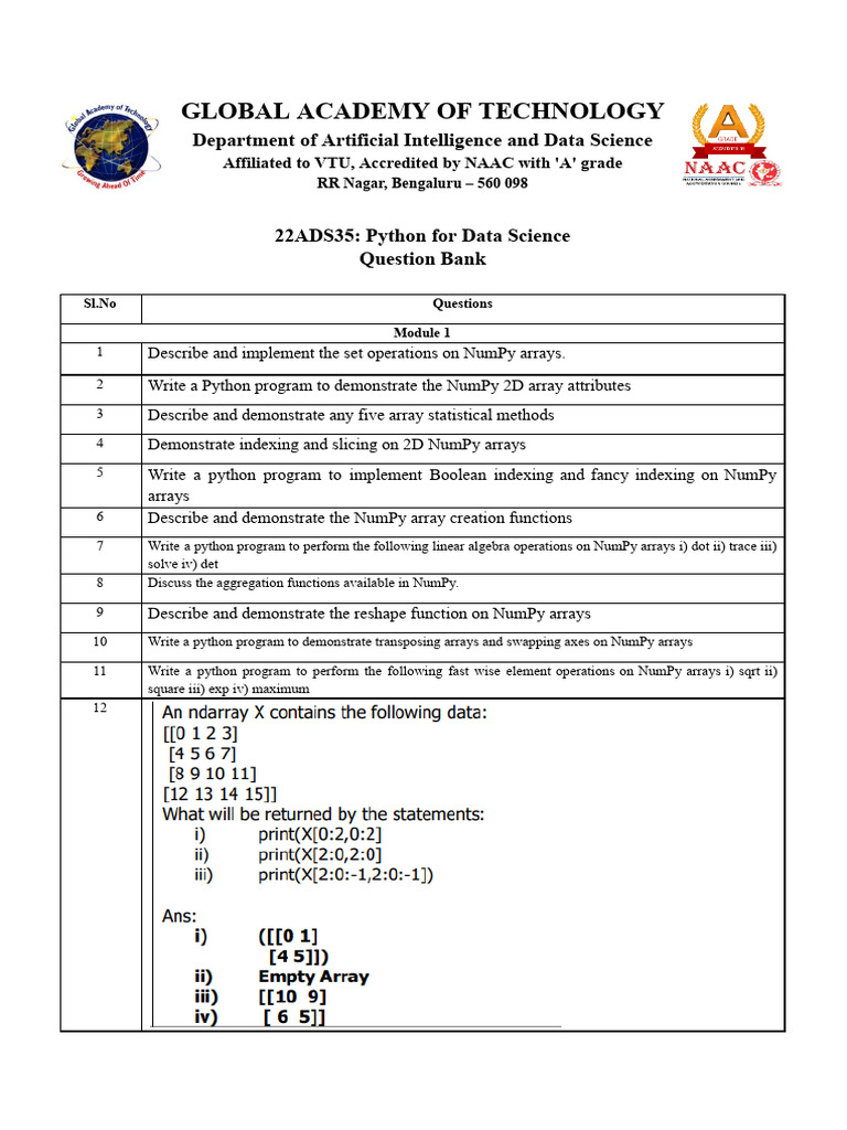 QB - 22ADS35 (Python For Data Science) | PDF | Computing | Computer ... QB - 22ADS35 (Python For Data Science) | PDF | Computing | Computer ...