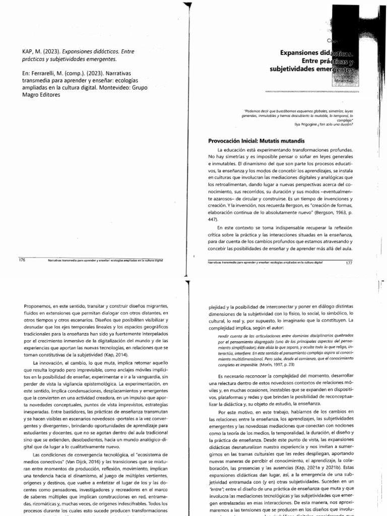 KAP 2023 Expansiones didacticas cap 8 | PDF | Aprendizaje | Cognición